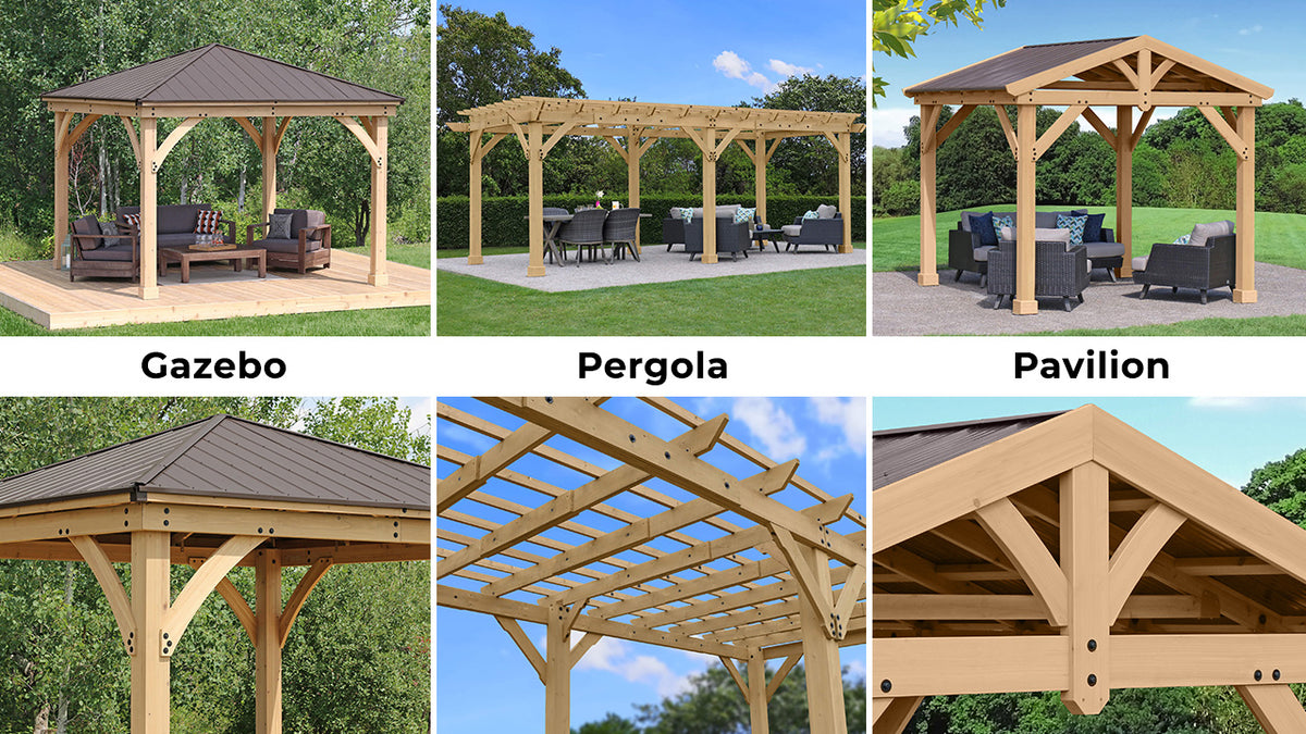 Gazebo vs Pergola vs Pavilion.