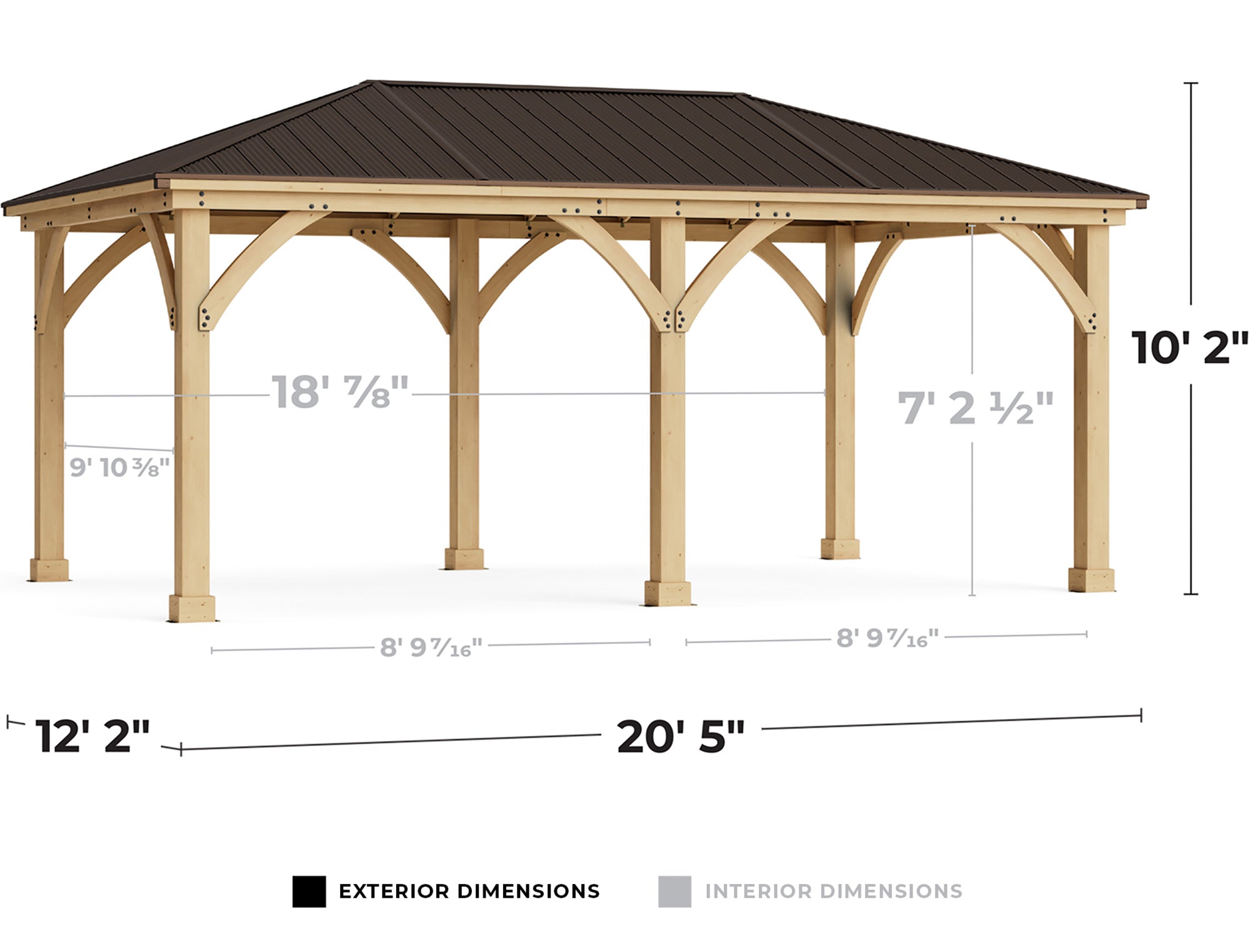 12x20 Gazebo Meridian Wood Gazebo Yardistry Ca