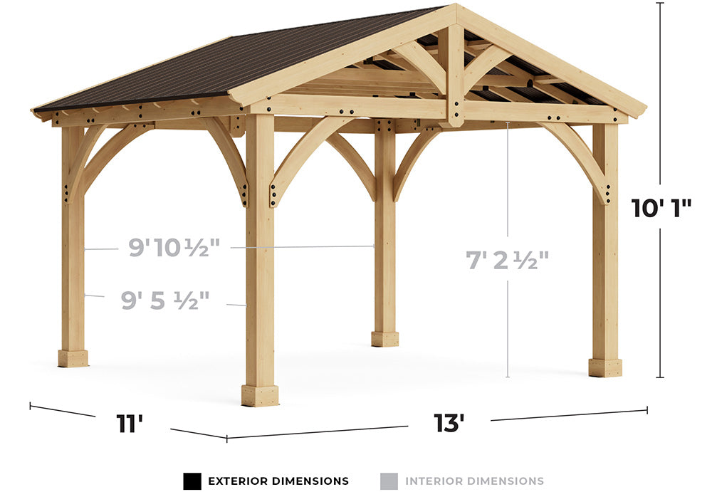 Wood Pavilion | 11 x 13 Carolina Pavilion | Yardistry CA